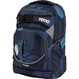 Nitro Schulrucksack Superhero, Rucksack für Schule und Freizeit, blau
