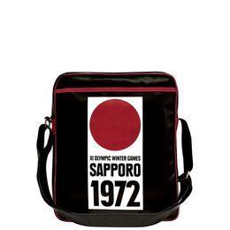 logoshirt Schultertasche Sapporo 1972, mit lässigem Retro-Print, schwarz