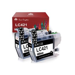 Toner Kingdom Schwarz ersetzt Brother LC421 LC 421XL Tintenpatrone (DCP-J1050DW DCP-J1140DW DCP-J1800DW MFC-J1010DW)