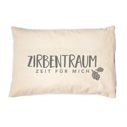 Herbalind Zirbenkissen Zirbentraum, Naturprodukt, 1-tlg., Gefüllt mit hochwertigen Zirbenholzflocken, Made in Germany, grau|weiß