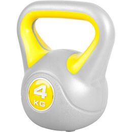 Gorilla Sports Kettlebell Kettlebell Stylish Kunststoff 4 kg, gelb|grau