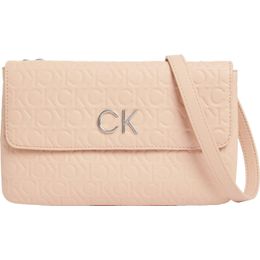 Calvin Klein Umhängetasche RE-LOCK DBL CROSSBODY EMB MONO, mit Allover Logo Prägung, rosa