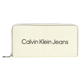 Calvin Klein Jeans Geldbörse SCULPTED ZIP AROUND MONO, mit großflächigem Markenlogo vorne, gelb