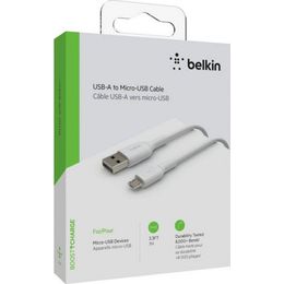 Belkin Micro-USB/USB-A Kabel PVC, 1m Smartphone-Kabel, Micro-USB, USB Typ A (100 cm), weiß