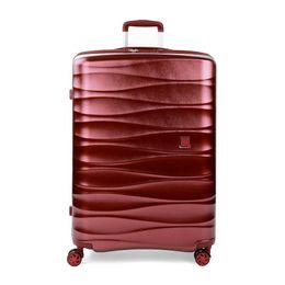 Roncato Hartschalen-Trolley Stellar, 76 cm, 4 Rollen, Hartschalen-Koffer Reisegepäck mit Volumenerweiterung und TSA Schloss, rot