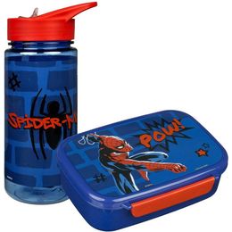 Scooli Lunchbox Spider Man, Kunststoff, (Set, 2-tlg), Brotzeitdose & Trinkflasche, blau