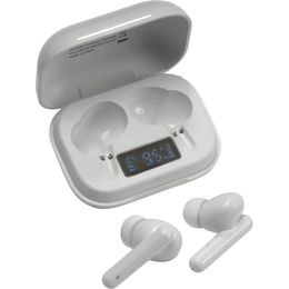Denver TWE-38 Kabelloser- In-Ear-Kopfhörer (Freisprechfunktion, LED Ladestandsanzeige, True Wireless, integrierte Steuerung für Anrufe und Musik, Bluetooth), weiß