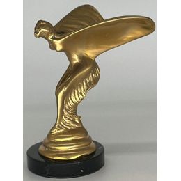 Casa Padrino Dekofigur Casa Padrino Luxus Bronze Skulptur Spirit of Ecstasy Frau mit Flügeln Gold / Schwarz 15 x 15 x H. 21 cm