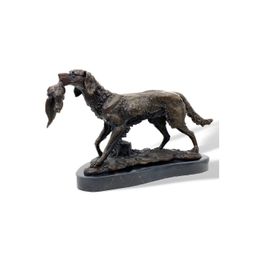 aubaho Skulptur Bronzeskulptur Jagdhund Hund Antik-Stil Bronze Figur Statue nach Mene