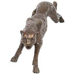 aubaho Skulptur Riesen Bronze Skulptur Figur Panther Leopard 114cm Bronzeskulptur Bron