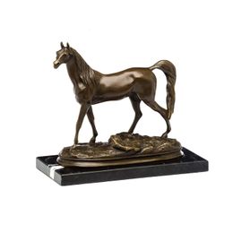 aubaho Skulptur Bronzeskulptur Pferd Bronzestatue auf Steinplinthe Bronze Antik-Stil -