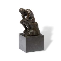 aubaho Skulptur Bronze Denker Bronzeskulptur Bronzefigur nach Rodin Skulptur Kopie Rep