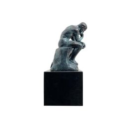 aubaho Skulptur Bronze der Denker Mann Bronzeskulptur Bronzefigur nach Rodin coloriert