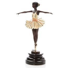 aubaho Skulptur Bronze Skulptur Ballett Tänzerin Ballerina Antik-Stil Bronzeskulptur F