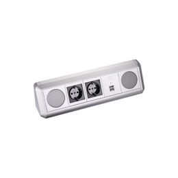 SO-TECH® SO-TECH® Stereo Bluetooth Lautsprecher TOBO Soundbox Bluetooth-Speaker (mit 2 Schuko Steckdosen und zwei USB Ports)