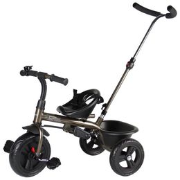 Clamaro Dreirad, TRIO 2in1 Kinderwagen Dreirad mit lenkbarer Schubstange und flüsterleisen Gummireifen