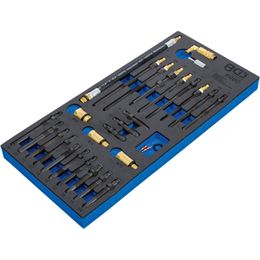 BGS-technic BGS Werkzeugset Adapter für Kompressions- und Druckverlusttester, 30-tlg., Werkstattwageneinlage 1/3, schwarz