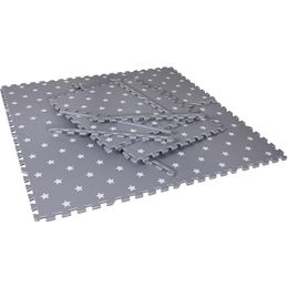 KNORRTOYS® Puzzle Softteppich Matte, grau, 18 Puzzleteile, Puzzlematte, Bodenpuzzle, grau|weiß