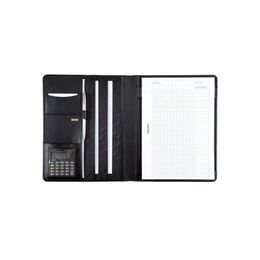 Alassio® Schreibmappe DIN A4, Cremona, mit Taschenrechner, schwarz