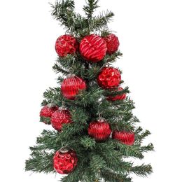 BURI Weihnachtsbaumkugel Glas-Weihnachtsbaumkugeln rot 12er-Set 8cm Christbaumschmuck Weihnacht (12 St)