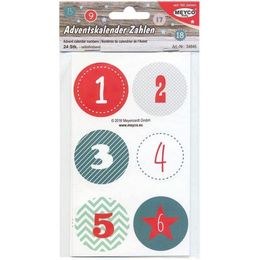 MEYCO Hobby Aufkleber Adventskalender Zahlen-Sticker 1