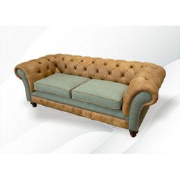 JVmoebel Chesterfield-Sofa Stilvolle braune Chesterfield 3-er Couch Wohnzimmer Sofa Neu