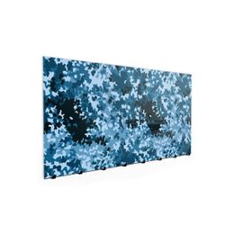 Primedeco Garderobenpaneel Magnetwand und Memoboard aus Glas Blau Camouflage