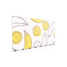 Primedeco Garderobenpaneel Magnetwand und Memoboard aus Glas Skizze von Bananen