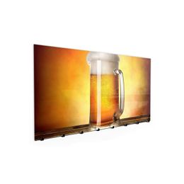 Primedeco Garderobenpaneel Magnetwand und Memoboard aus Glas Bier im Glasbecher