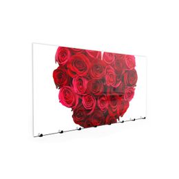 Primedeco Garderobenpaneel Magnetwand und Memoboard aus Glas Herz aus Rosen