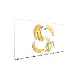 Primedeco Garderobenpaneel Magnetwand und Memoboard aus Glas Bananen im Cartoon Stiel