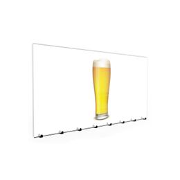 Primedeco Garderobenpaneel Magnetwand und Memoboard aus Glas Frisches Bierglas