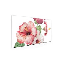 Primedeco Garderobenpaneel Magnetwand und Memoboard aus Glas Rosenblüten digital