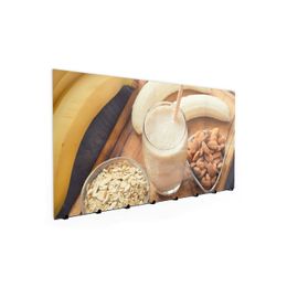 Primedeco Garderobenpaneel Magnetwand und Memoboard aus Glas Bananen und Mandeln