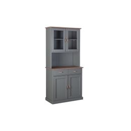 möbelando möbelando Buffet Luzerna (BxHxT 90 x 190 x 45 cm) aus Massivholz/MDF in Grau/Sepia-braun mit 2 Schubladen und 4 Türen