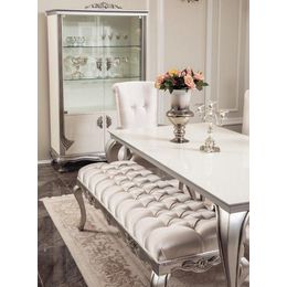 JVmoebel Hocker Luxus klassischer weißer Hocker Sitz Bänke Textil Wohnzimmerbank (Hocker)