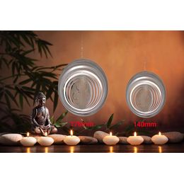 ILLUMINO Dekofigur Edelstahl Windspiel Ganesha 2er Set Metall Wohnung Gartendeko Fenster (2 St)