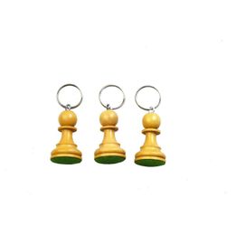ROOGU Schlüsselanhänger ROOGU Schlüsselanhänger Ring echte Schachfigur Handmade Indien