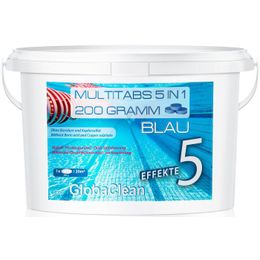 GlobaClean Chlortabletten 3 kg Pool Chlor Multitabs 5in1 200g BLUE