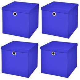 StickandShine Faltbox 4 Stück Faltboxen 28 x 28 x 28 cm faltbar mit Deckel Aufbewahrungsbox in verschiedenen Farben (4er SET 28x28x28) 28cm