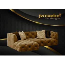 JVmoebel Ecksofa Braunes Chesterfield L-Form Couch Design Polstermöbel Neu