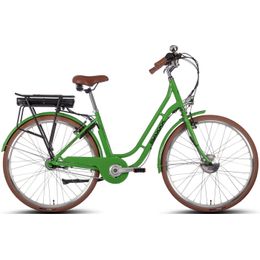 SFM BIKES SAXXX E-Bike CLASSIC PLUS 2.0, 7 Gang Shimano Nexus Schaltwerk, Nabenschaltung, Frontmotor, 418 Wh Akku, grün