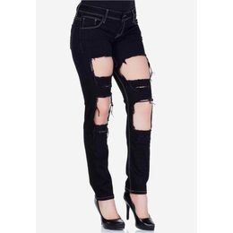 Cipo & Baxx Cipo & Baxx Bequeme Jeans im coolen Destroyed-Look, schwarz
