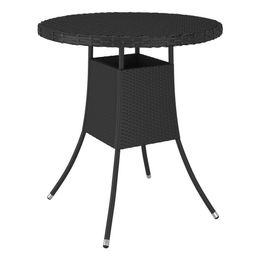 furnicato Gartentisch Schwarz 70x70x73 cm Poly Rattan