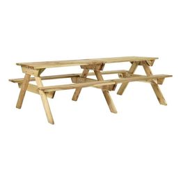 furnicato Gartentisch Picknicktisch mit Bänken 220x122x72 cm Kiefernholz Imprägniert