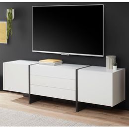 Furn.Design Lowboard Design-M (TV Unterschrank in weiß mit grau