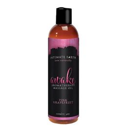 Intimate Earth Massageöl Awake (Pink Grapefruit) Flasche mit 120ml