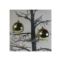 Lucht Weihnachtsbaumkugel Weihnachtskugeln aus Kunststoff 4 Stück silber-gold 12 cm von Lucht