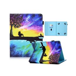 Wigento Tablet-Hülle Für Samsung Galaxy Tab S6 Lite und 2022 Aufstellbare Universell Motiv 4 Tablet Tasche Kunst Leder Hülle Etuis
