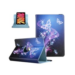 Wigento Tablet-Hülle Für Samsung Galaxy Tab S6 Lite und 2022 360 Grad Aufstellbare Universell Motiv 11 Tablet Tasche Kunst Leder Hülle Etuis